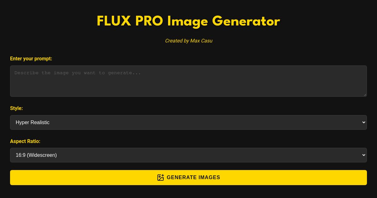 FLUX PRO Image Generator by Max Casu
