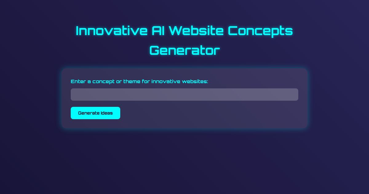 Innovative AI Website Concepts Generator