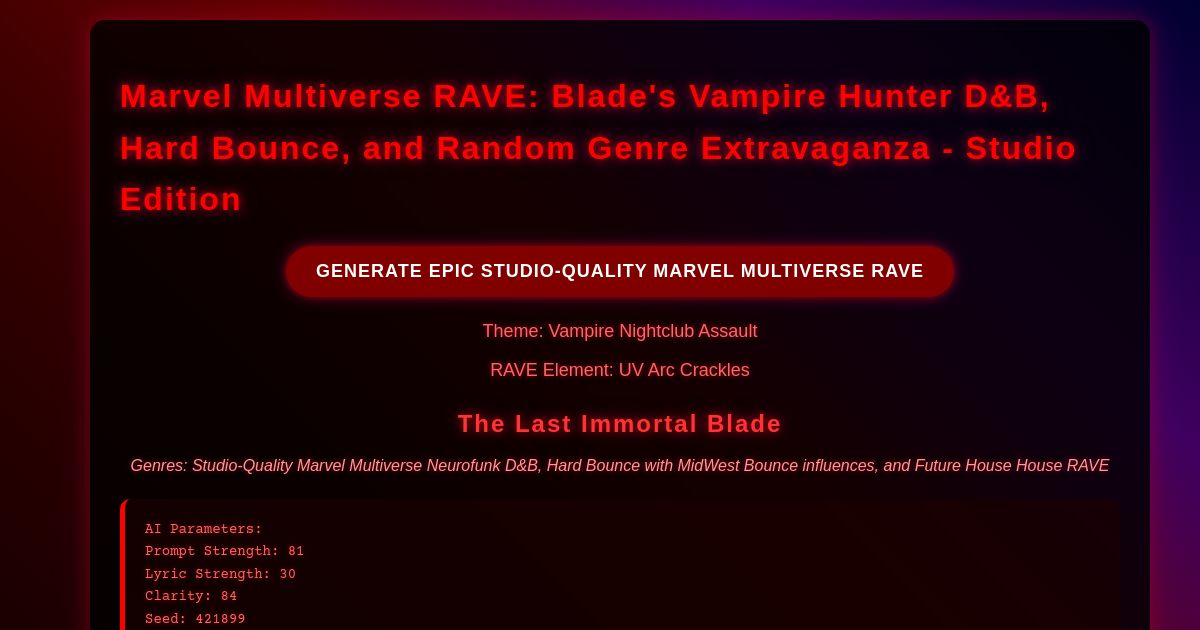 Marvel Multiverse RAVE: Blade's Vampire Hunter D&B, Hard Bounce, and ...