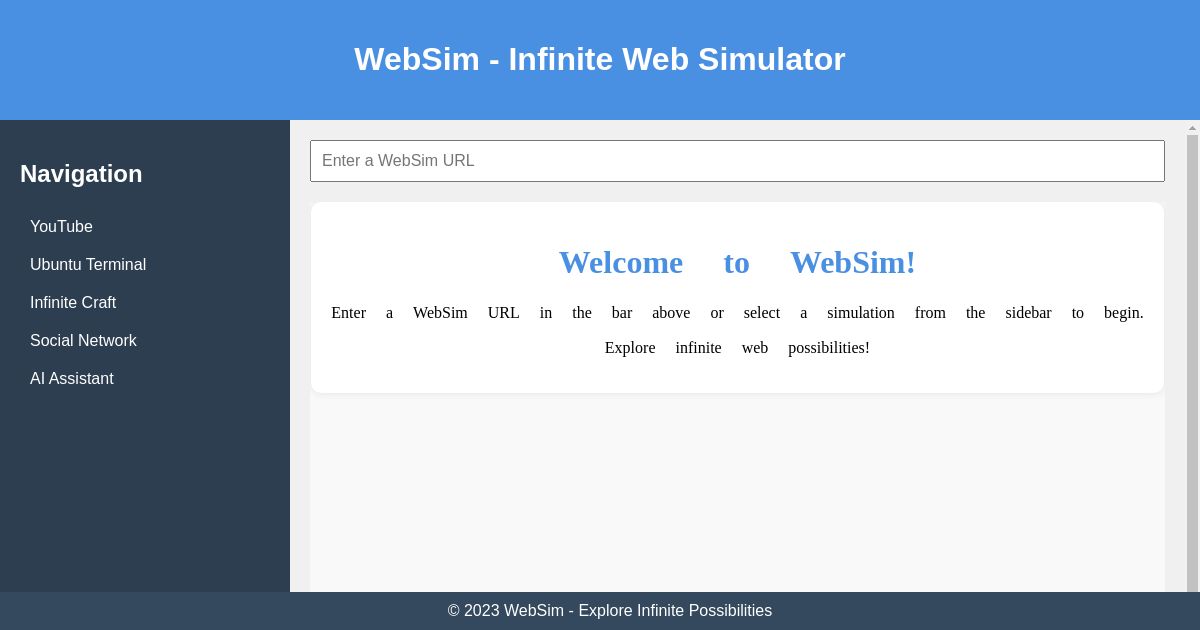 WebSim - Infinite Web Simulator