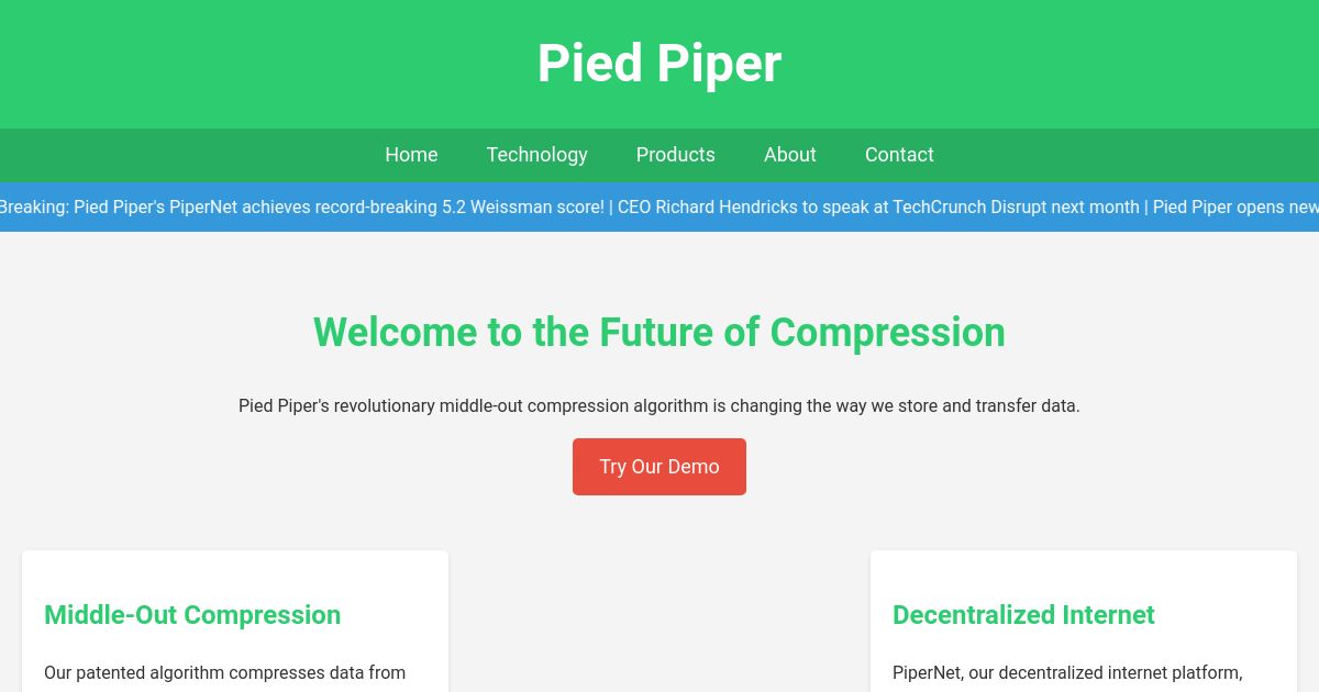 Pied Piper - Revolutionary Compression Technology