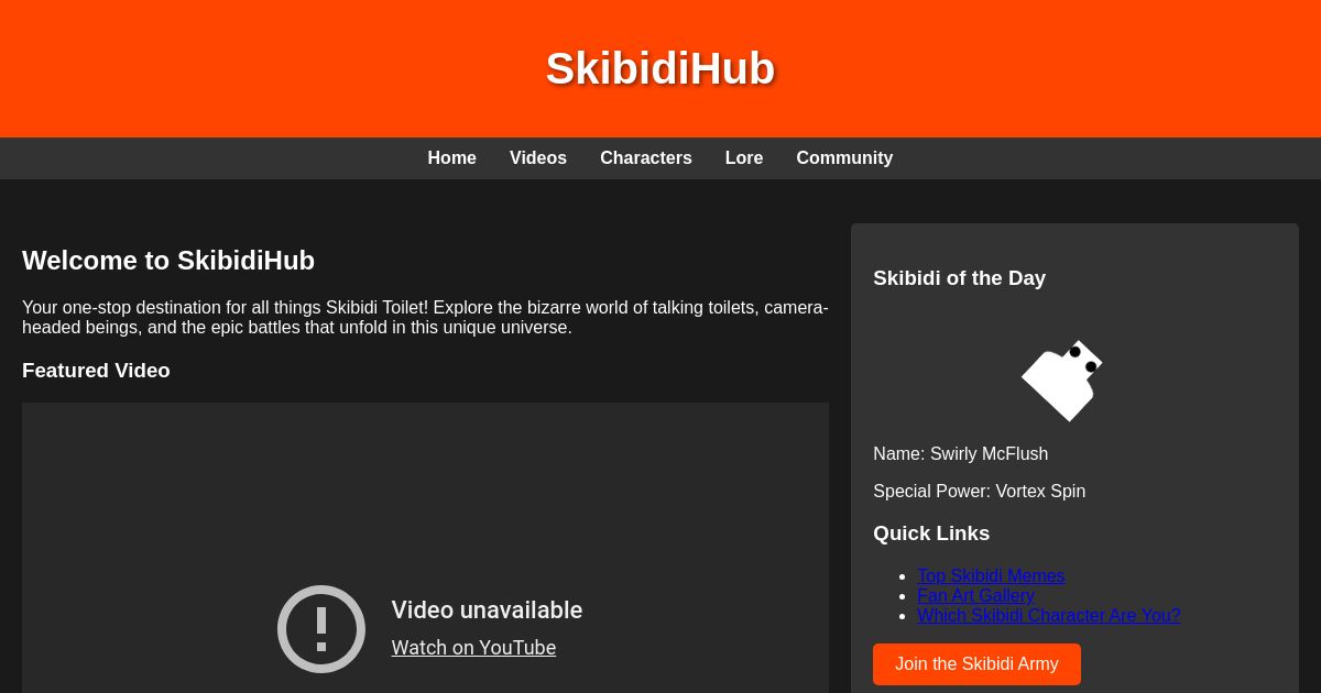 SkibidiHub - Your Ultimate Skibidi Toilet Resource