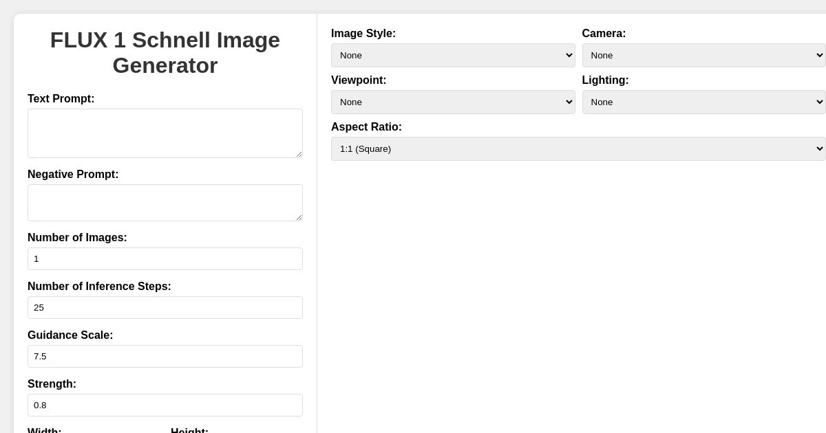 FLUX 1 Schnell Image Generator