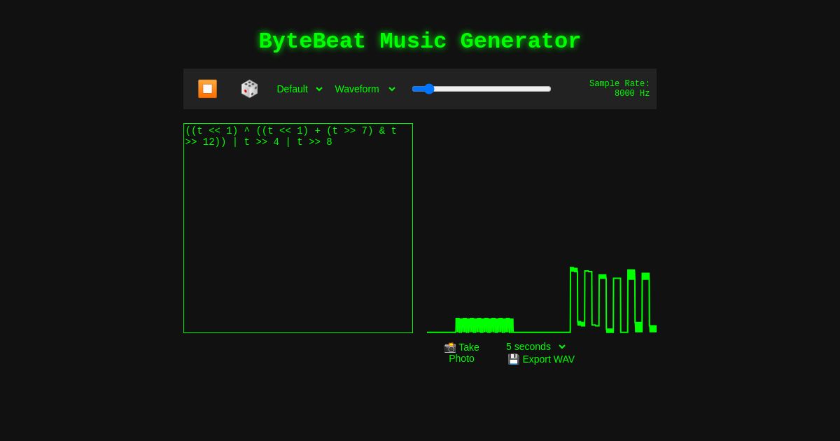ByteBeat Music Generator