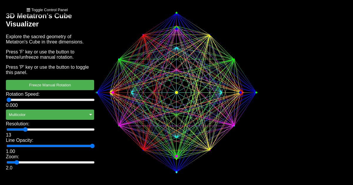 3D Metatron's Cube Visualizer