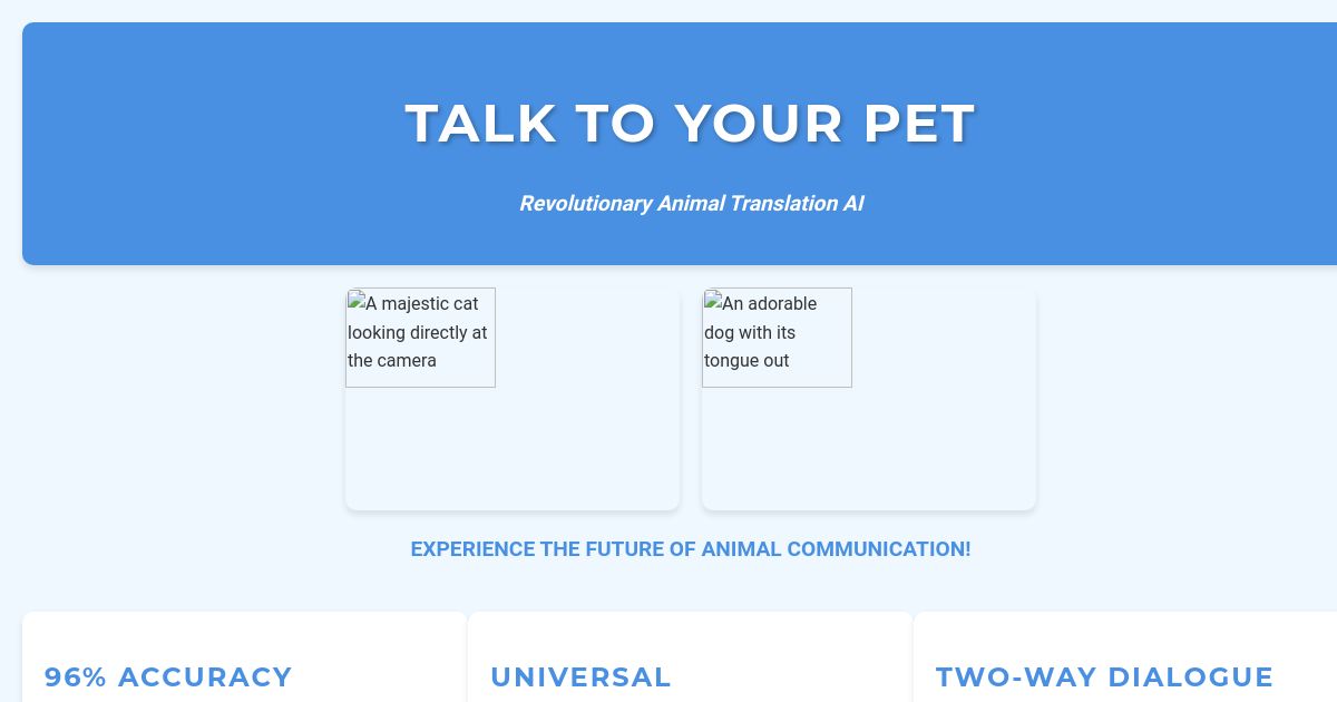 Talk to Your Pet - Revolutionary Animal Translator AI