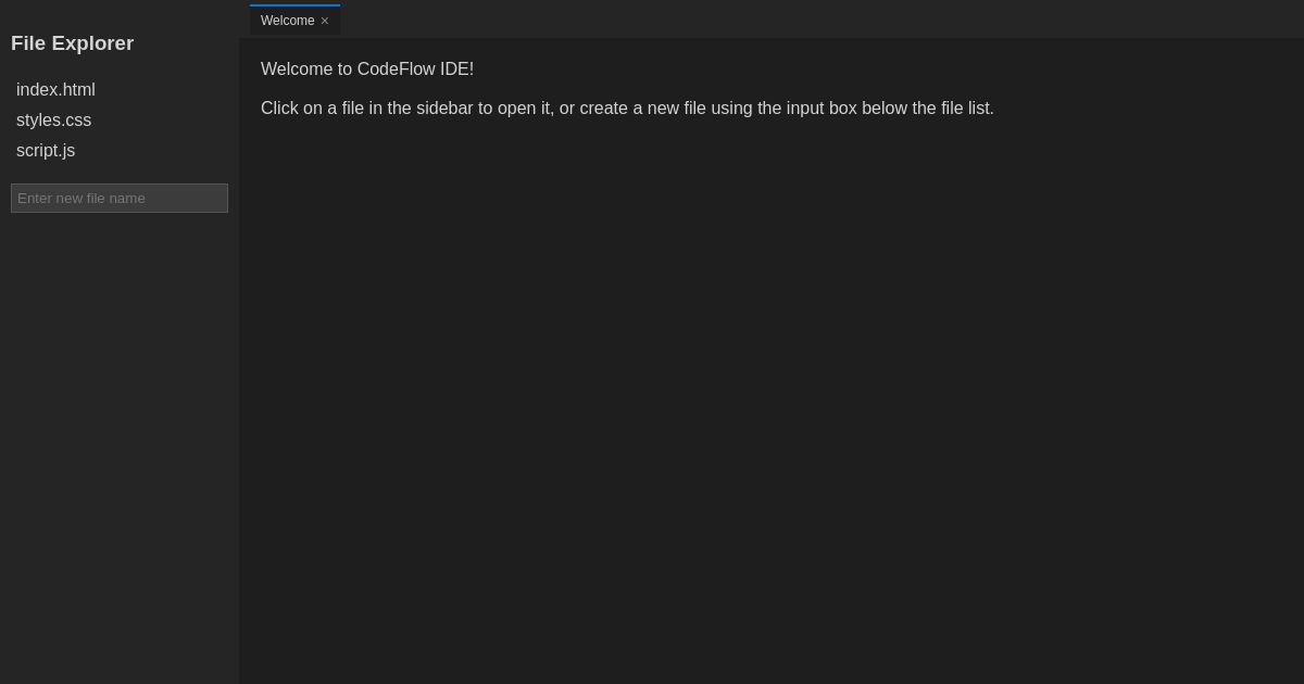 CodeFlow IDE - Dynamic Tab and File Creation