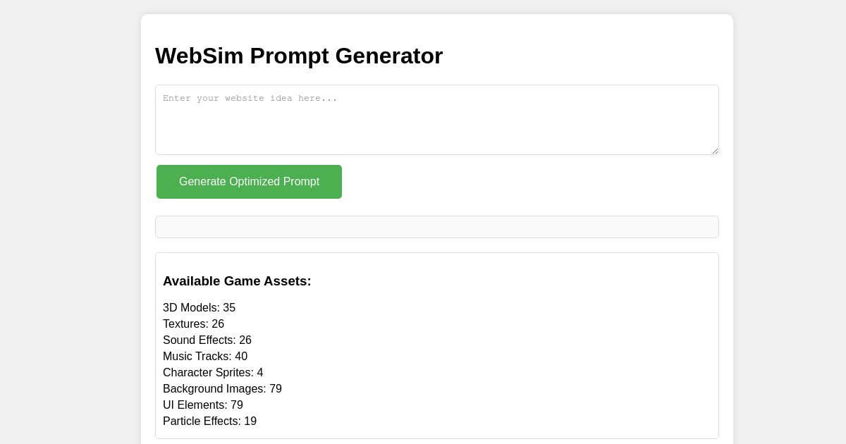 WebSim Prompt Generator