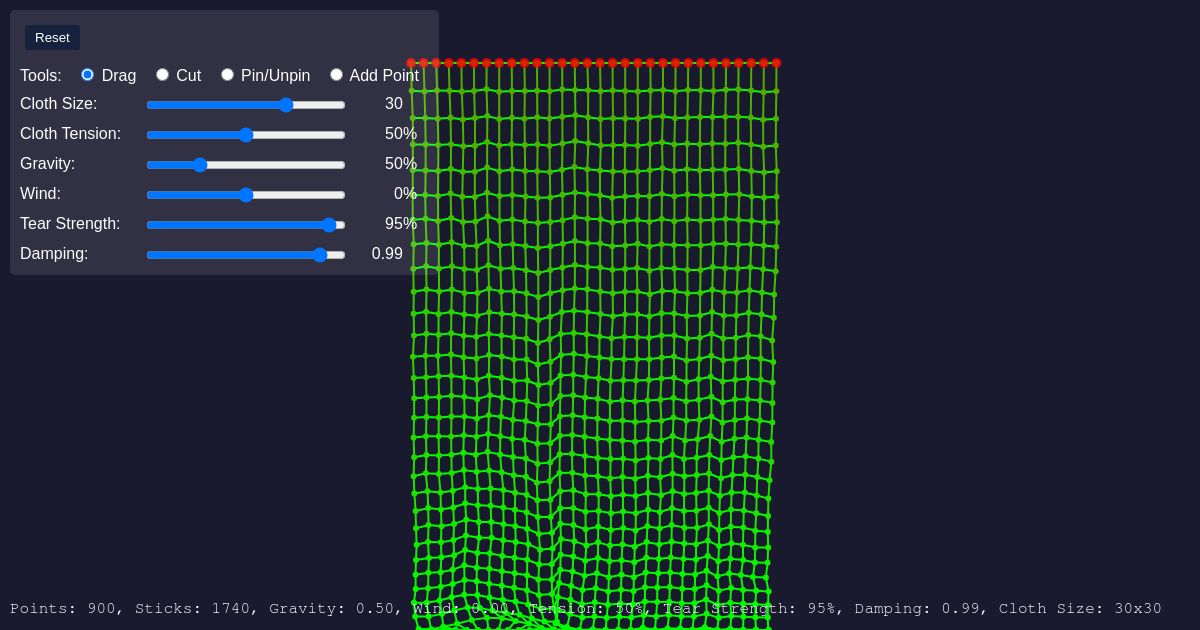 Advanced Cloth Physics Simulation with Multiple Tools