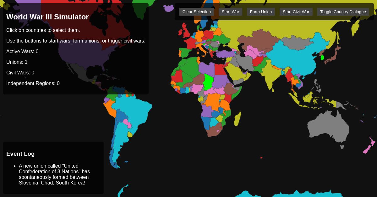 World War III Simulator - Advanced Geopolitical Edition with Country ...