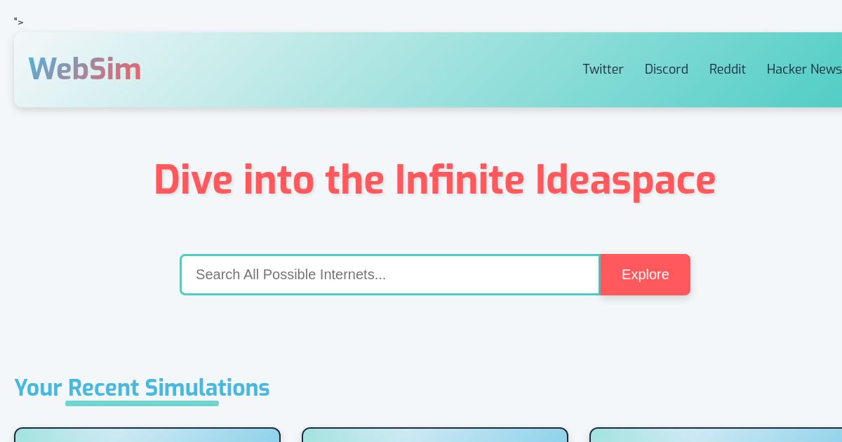 WebSim: Dive into the Infinite Ideaspace