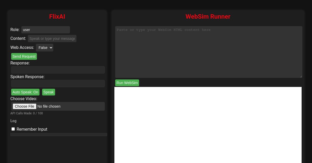 FlixAI + WebSim Runner