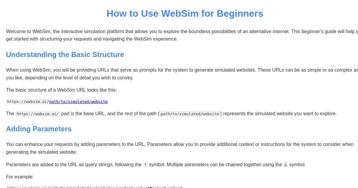 WebSim - How to Use WebSim for Beginners