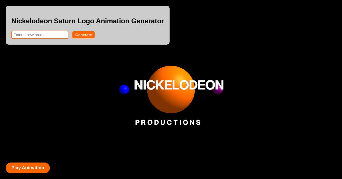 AI Animation Generator - Nickelodeon Saturn Logo Animation