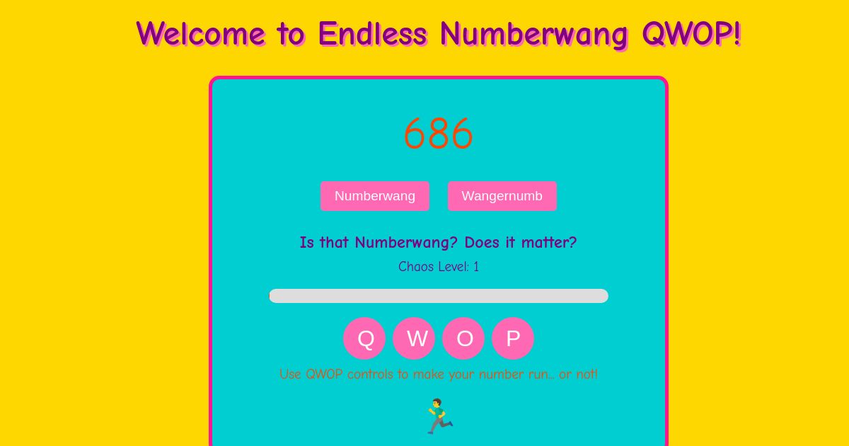 Numberwang QWOP Edition - The Endless Math Game That's Not About Math!