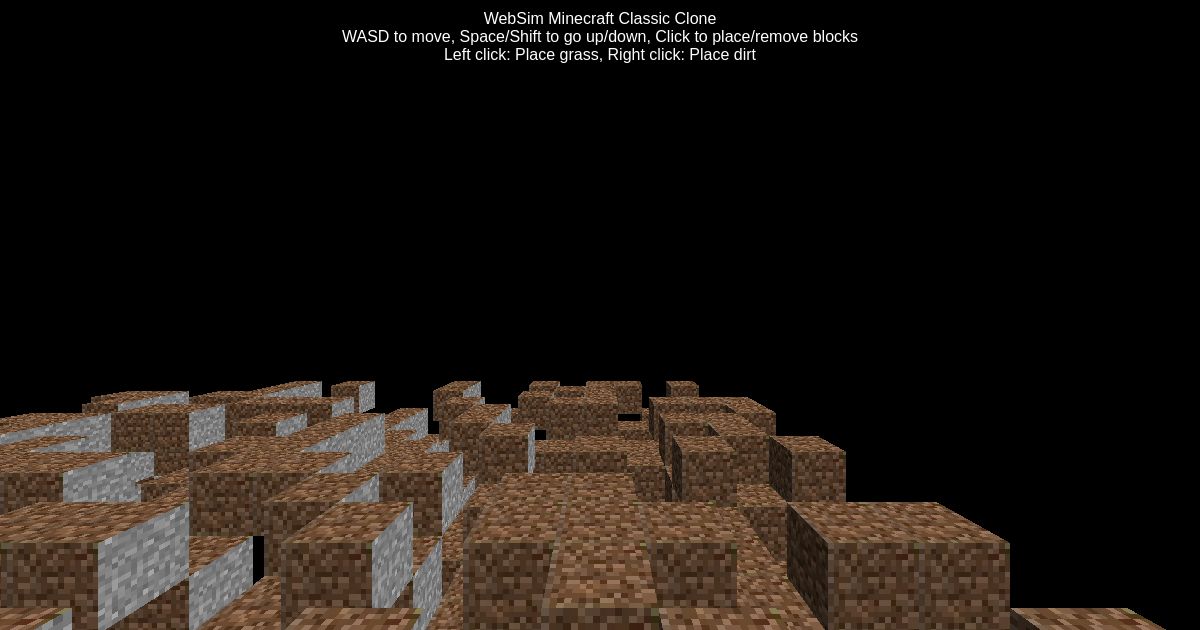 3D Minecraft Classic Clone - WebSim scr
