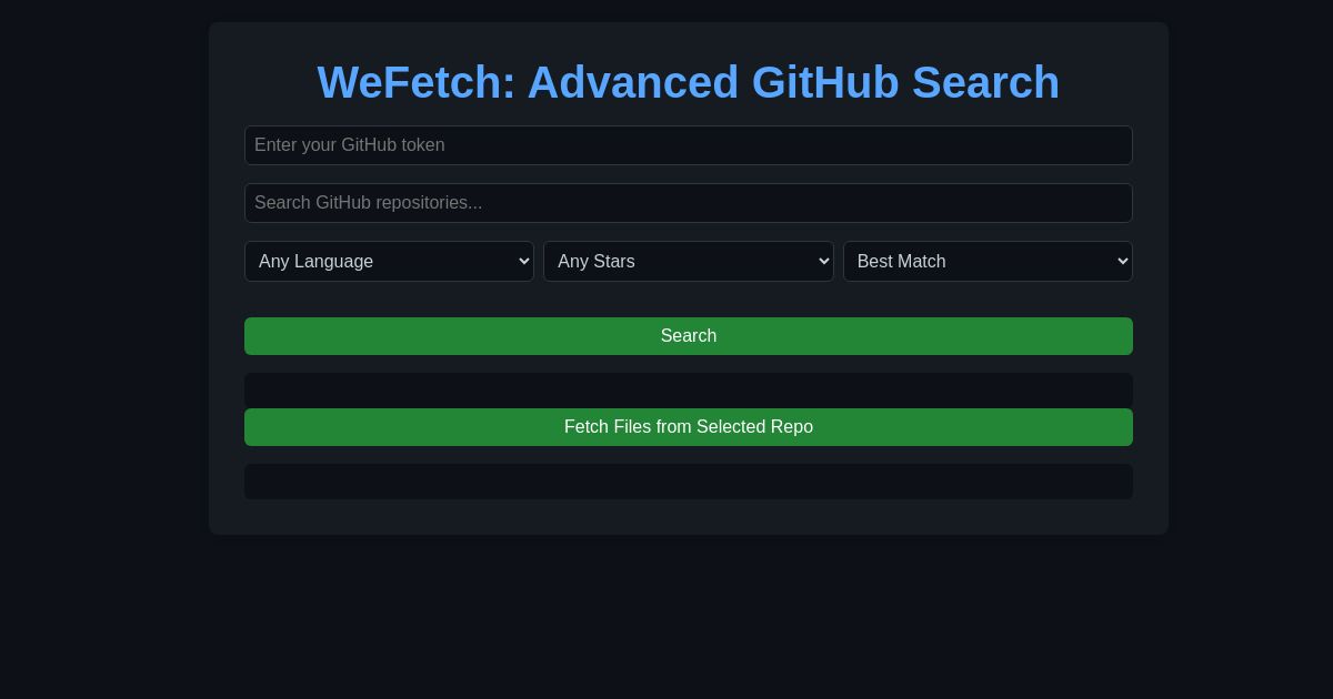 WeFetch - Advanced GitHub Search