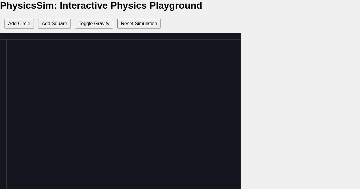 PhysicsSim: Interactive Physics Playground