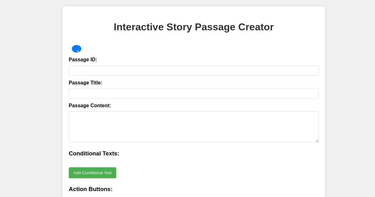 Interactive Story Passage Creator