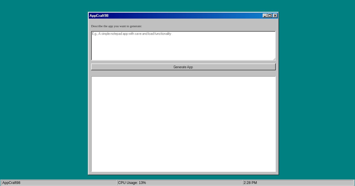 AppCraft98 - Windows 98-Style App Generator