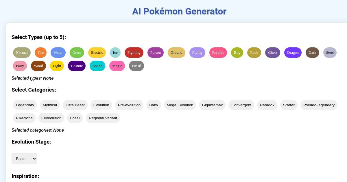 AI Pokémon Generator