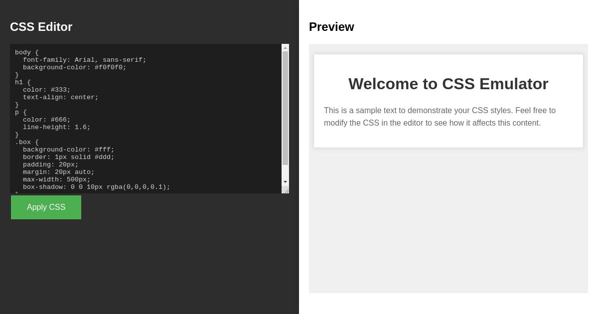 CSS Emulator - WebSim.ai