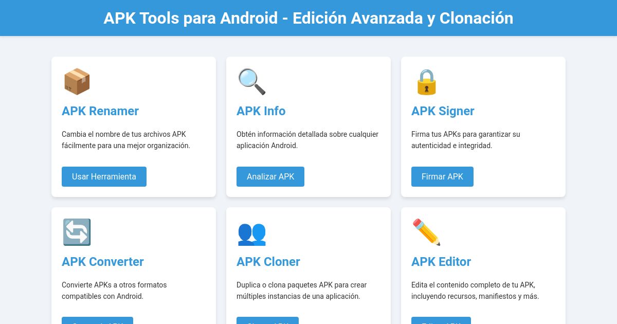 APK Tools para Android - Edición Avanzada y Clonación