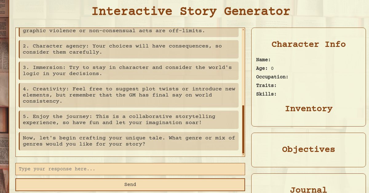 Interactive Story Generator st