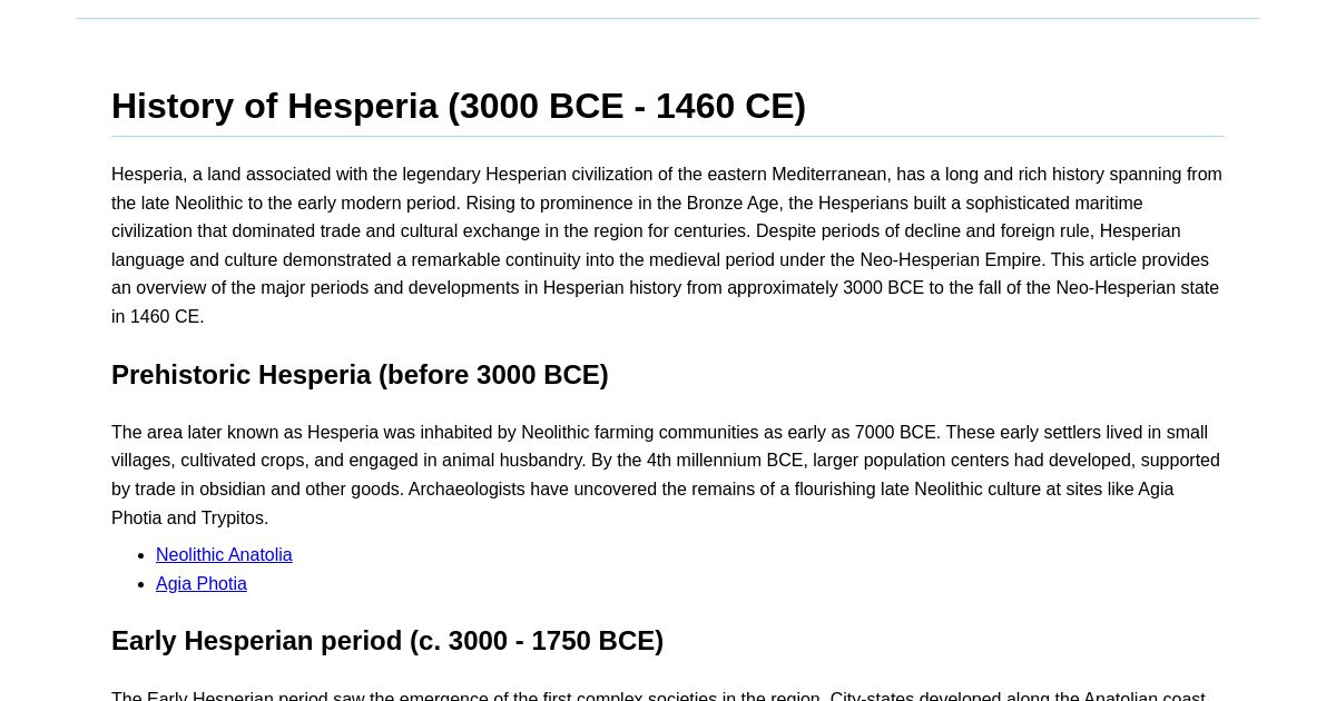 History of Hesperia (3000 BCE - 1460 CE) - Wikipedia