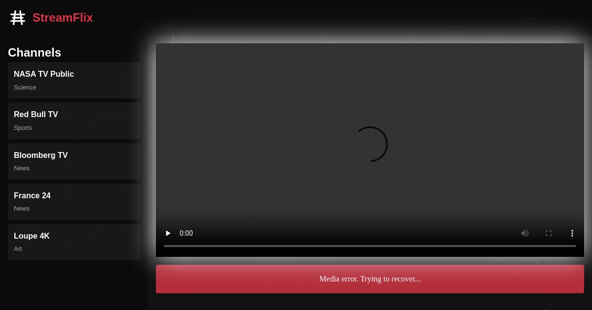 StreamFlix - Responsive Live Streaming Platform