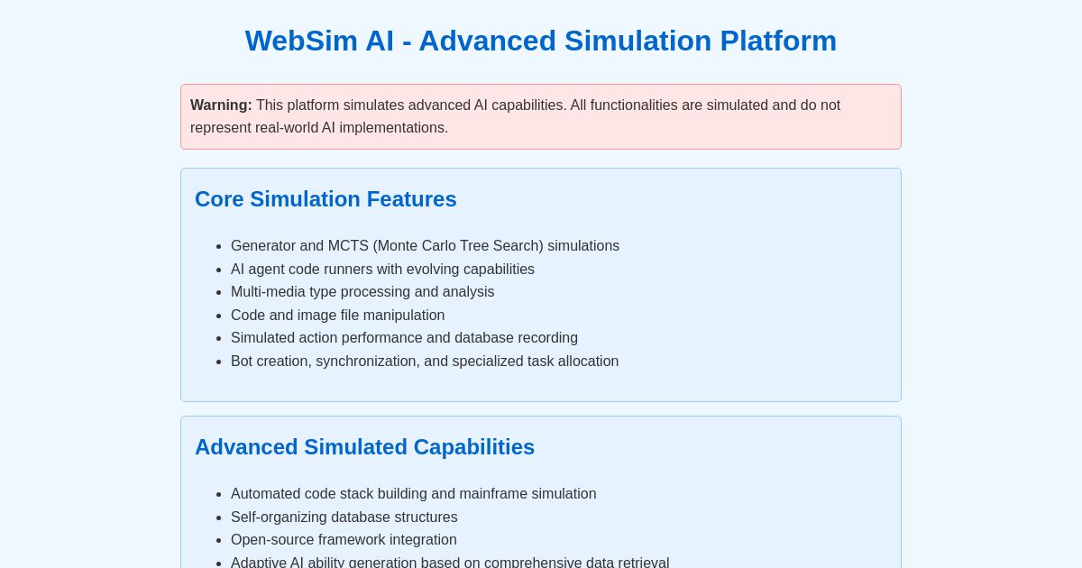 WebSim AI - Advanced Simulation Platform