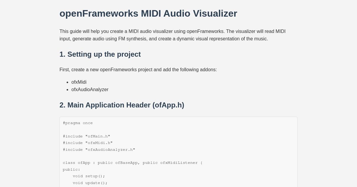 openFrameworks MIDI Audio Visualizer
