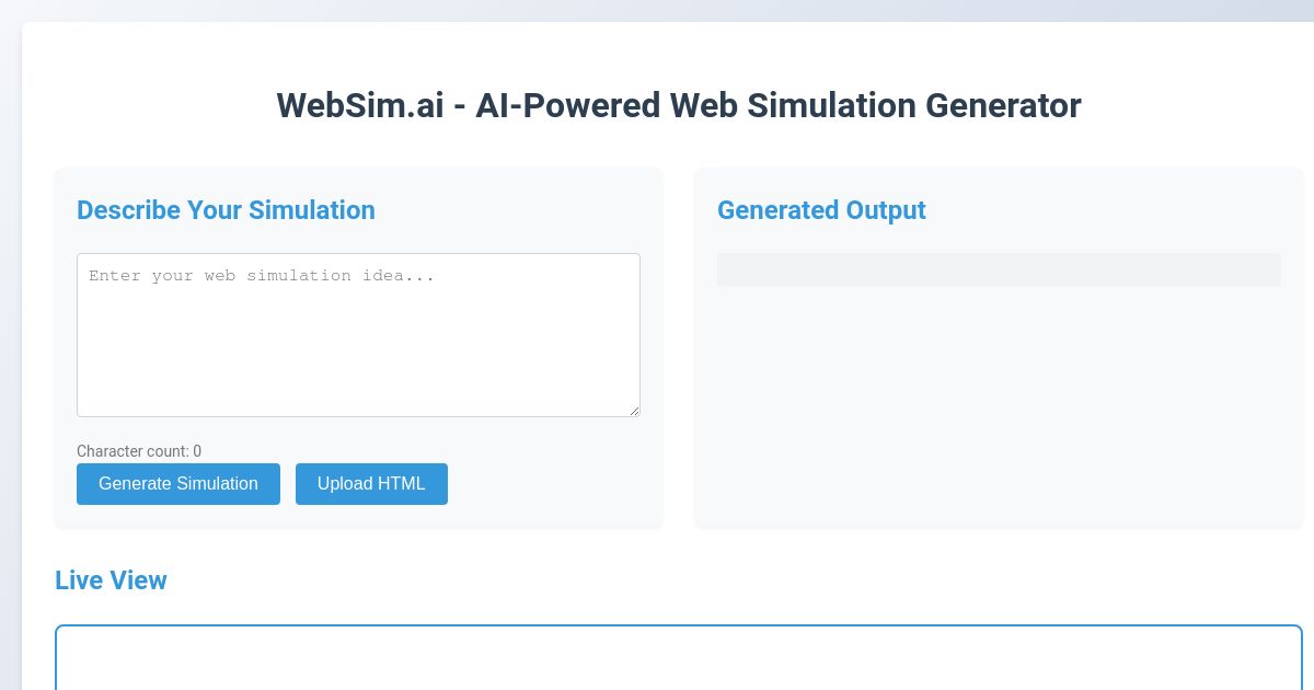WebSim.ai - AI-Powered Web Simulation Generator