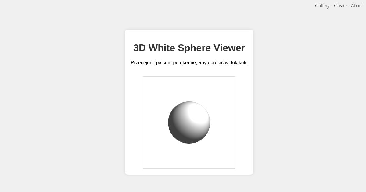 3D White Sphere Viewer - WebSim.aistyl