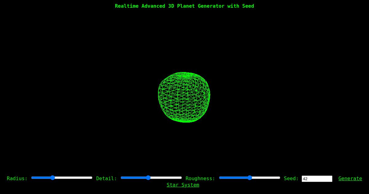 Realtime Advanced 3d Planet Generator With Seed