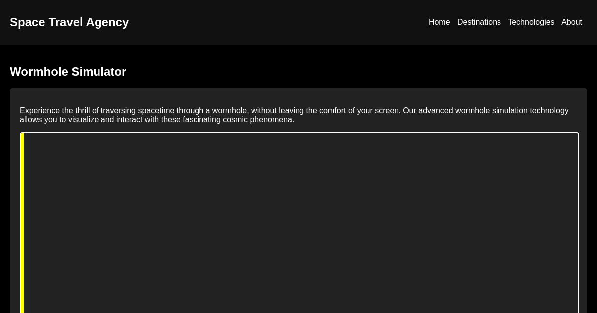 Wormhole Simulator | Space Travel Agency