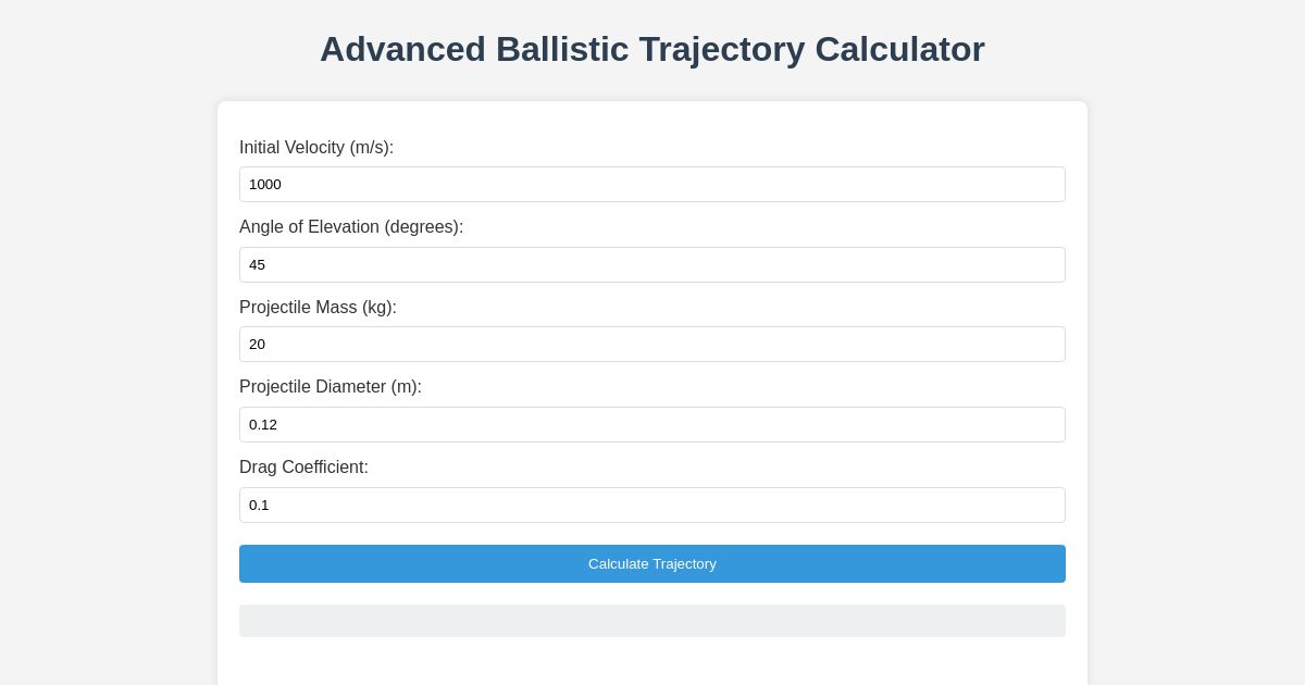 Advanced Ballistic Trajectory Calculator
