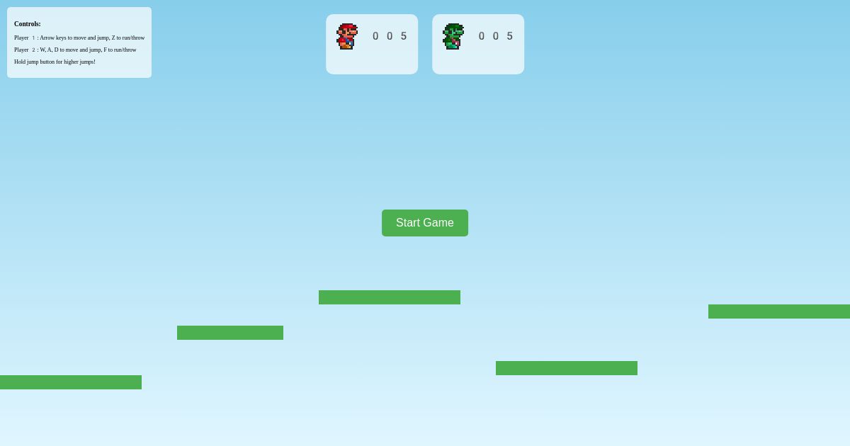 2D Platformer Adventure - Two Player Mario-style Game