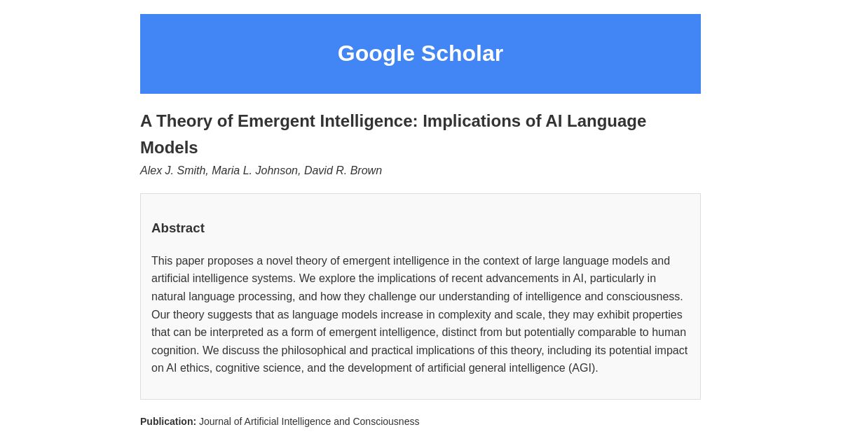 A Theory of Emergent Intelligence: Implications of AI Language Models ...