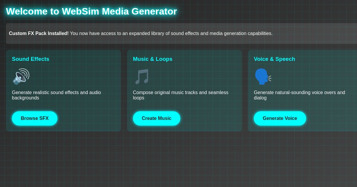 WebSim Media Generator