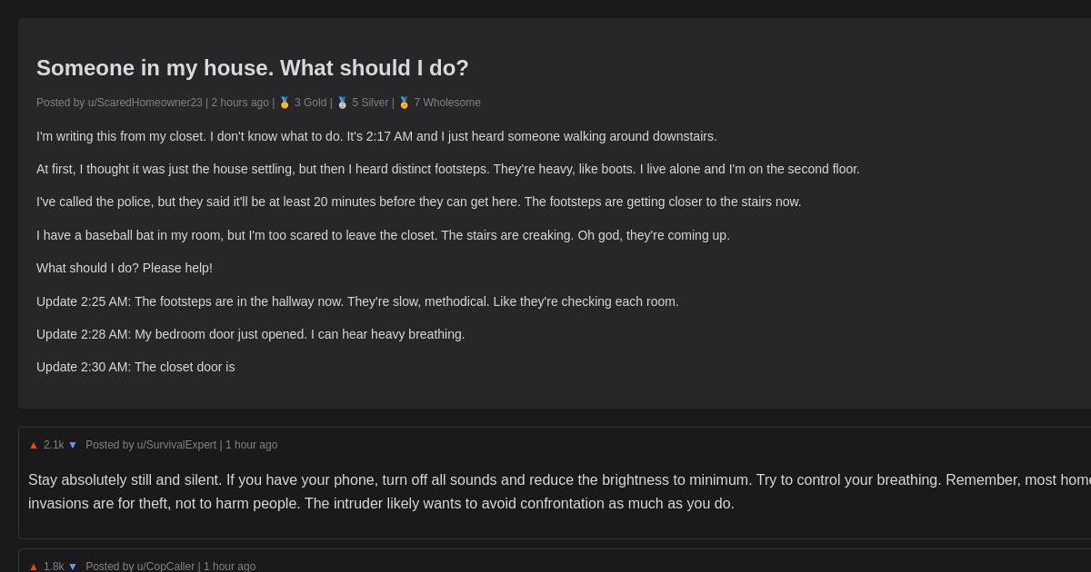 r/nosleep: Someone in my house. What should I do? | Reddit