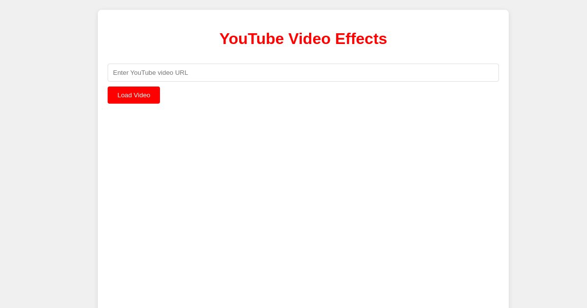 YouTube Video Effects