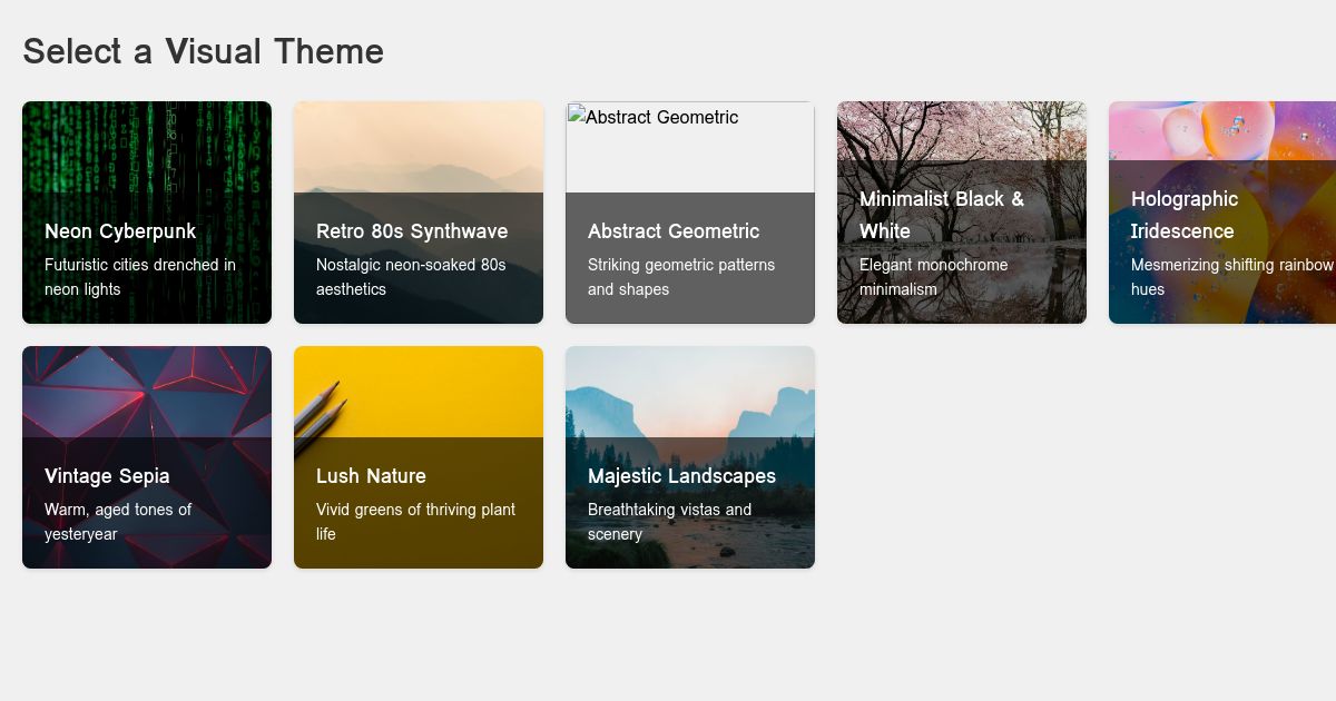 websim.ai - Select Visual Themes