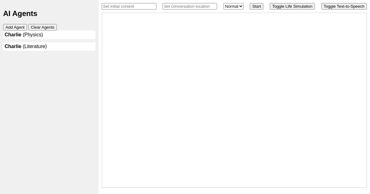 WebSim AI Multi-Agent Chat Room