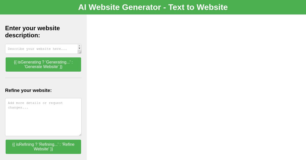 AI Website Generator - Text to Website sc