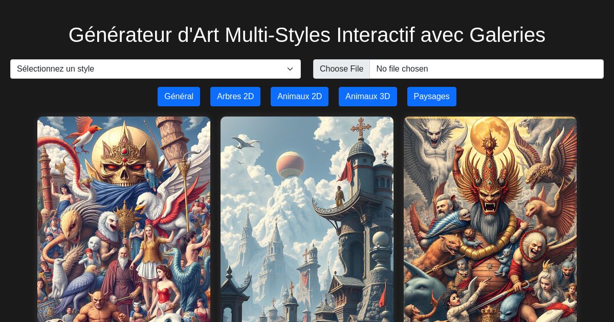 Générateur d'Art Multi-Styles Interactif avec Galeries
