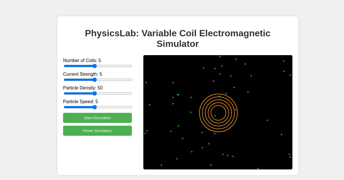 PhysicsLab - Variable Coil Electromagnetic Simulator