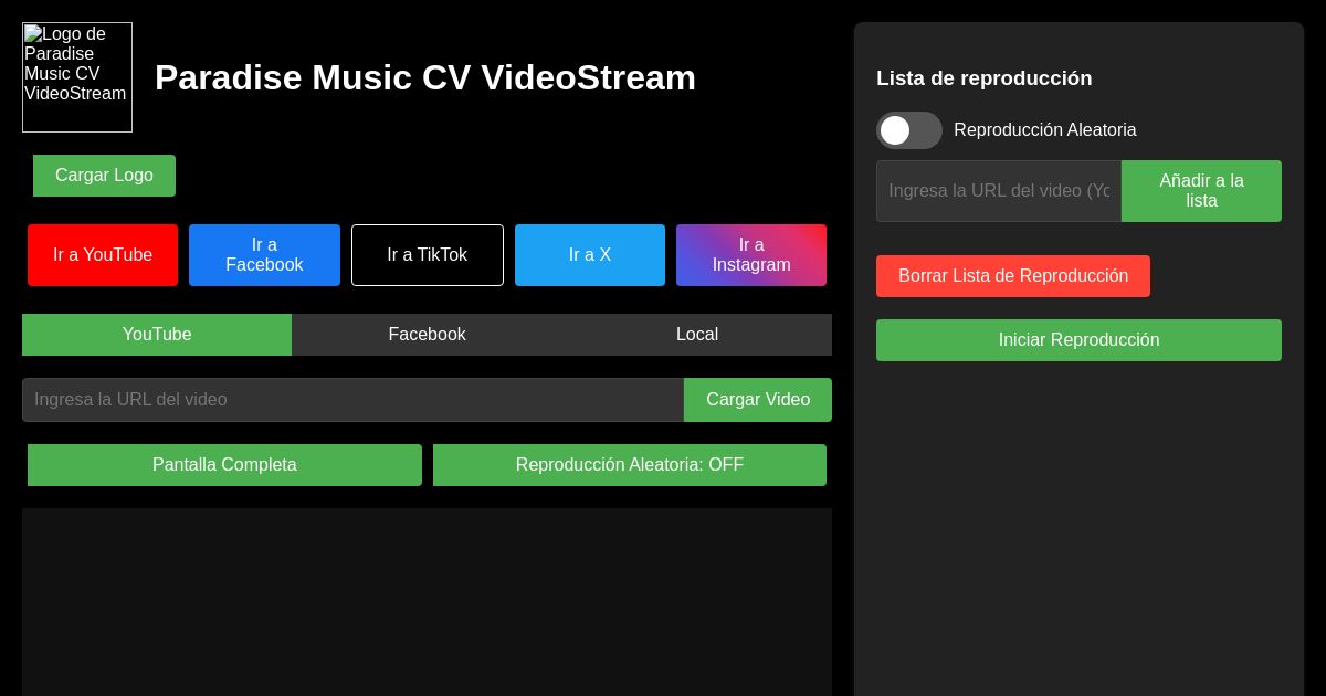 Paradise Music CV VideoStream - YouTube, Facebook, TikTok, X, Instagram ...
