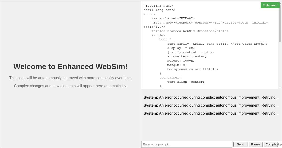 WebSim Autonomous AI Coder - Enhanced