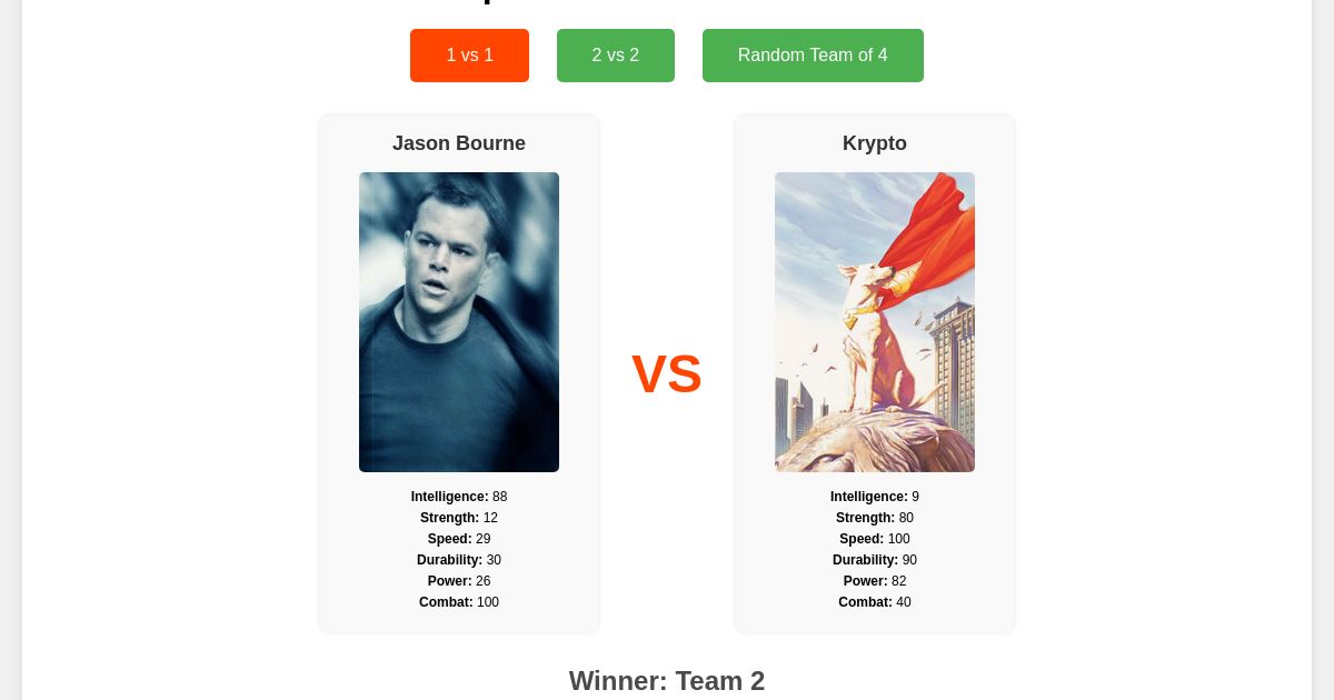 Superhero Battle Simulator v2